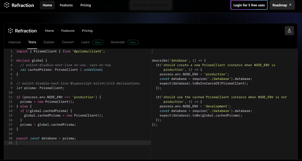 Refraction for AI Coding: review, features & use cases